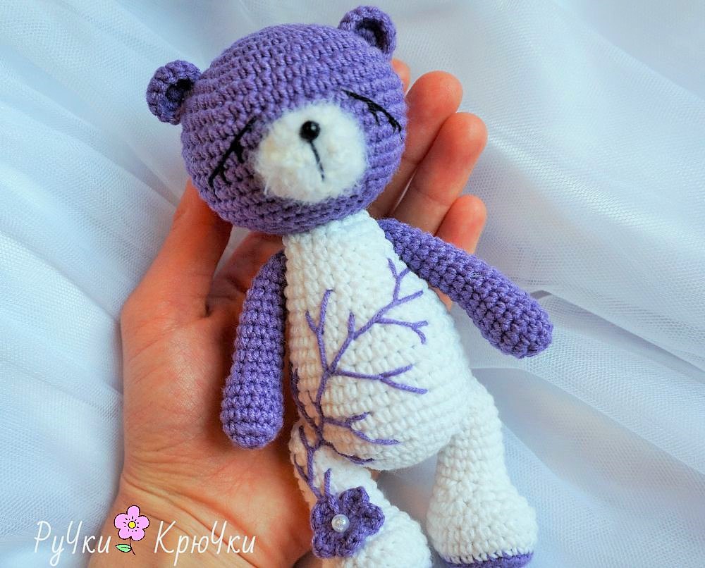 Мишка-сплюшка, схема вязания крючком №7950