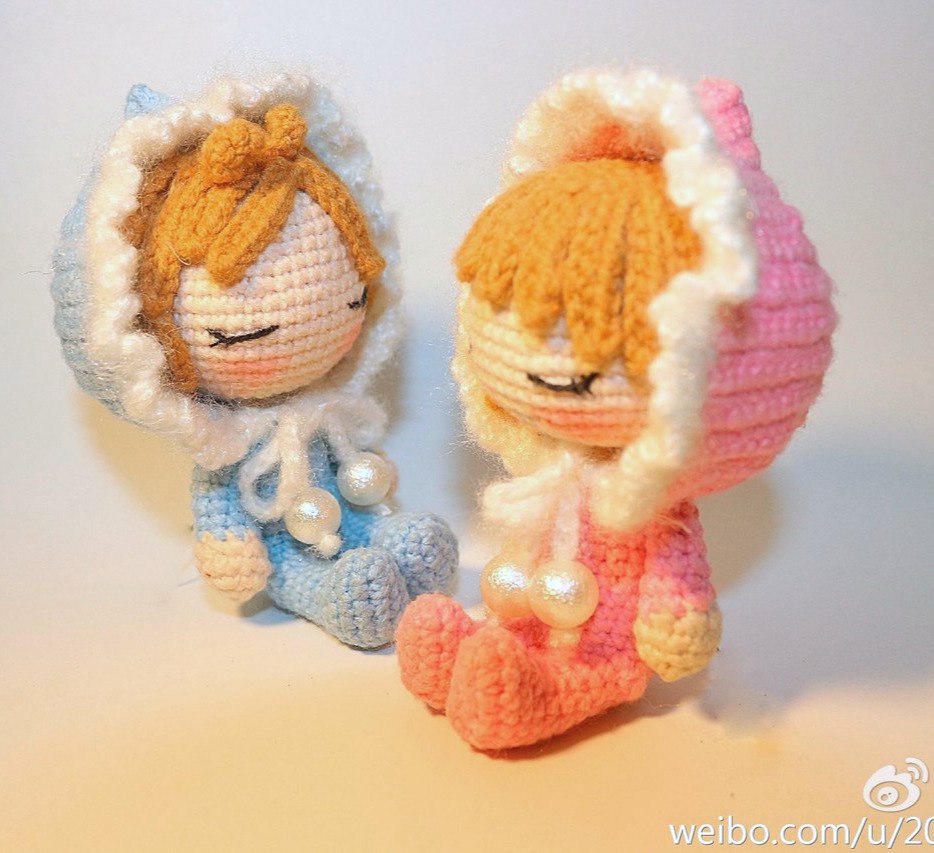 Куколки-сплюшки, схема вязания крючком №1443